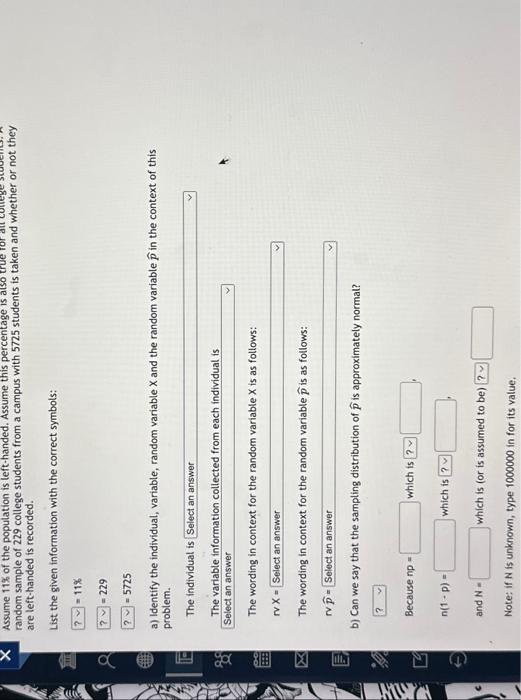 Solved =229=5725 Identify the individual, variable, random | Chegg.com