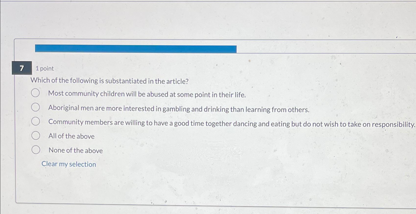 Solved 7 ﻿pointWhich of the following is substantiated in | Chegg.com
