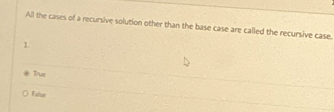 Solved All the cases of a recursive solution other than the | Chegg.com