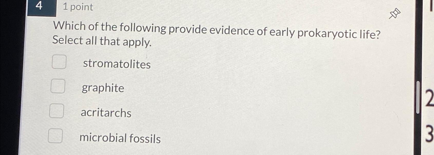 Solved 41 ﻿pointWhich of the following provide evidence of | Chegg.com