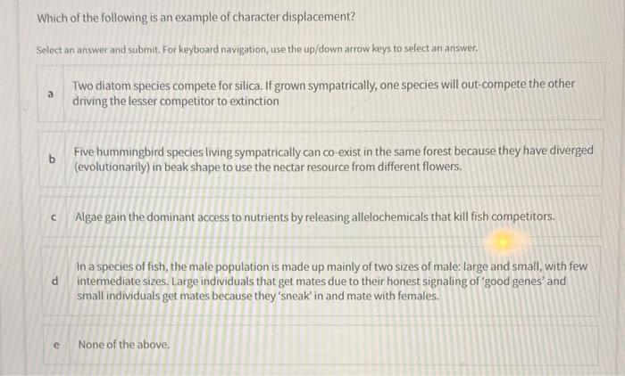 Solved Which of the following is an example of character | Chegg.com