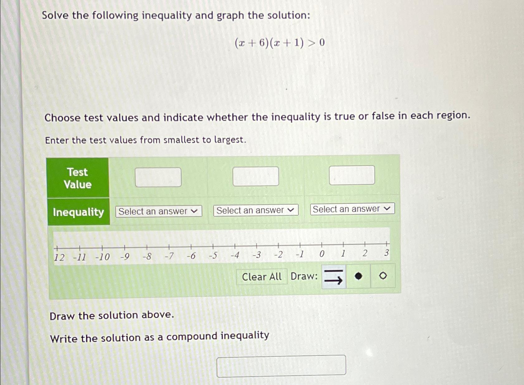 Solved Solve the following inequality and graph the | Chegg.com