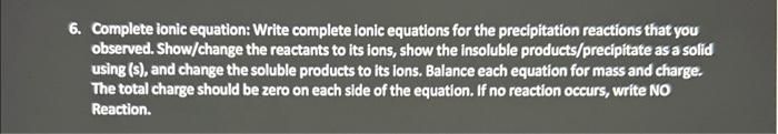Solved Complete Ionic Equation Write Complete Ionic 4822