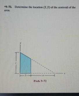 Solved 99-72. ﻿Determine the location (F,y) ﻿of the centroid | Chegg.com