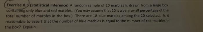 Solved Exercise 8.5 (Statistical Inference) A random sample | Chegg.com