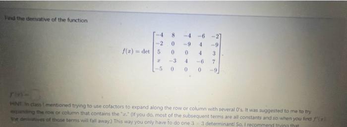 Solved Find the derivative of the function | Chegg.com