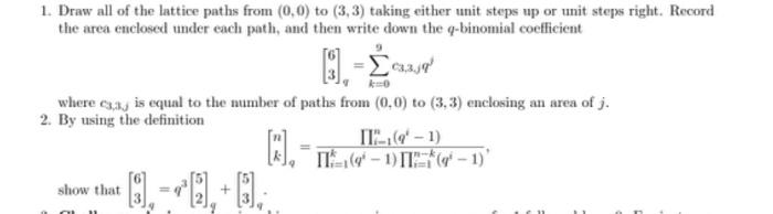 Solved 1. Draw all of the lattice paths from (0,0) to (3,3) | Chegg.com