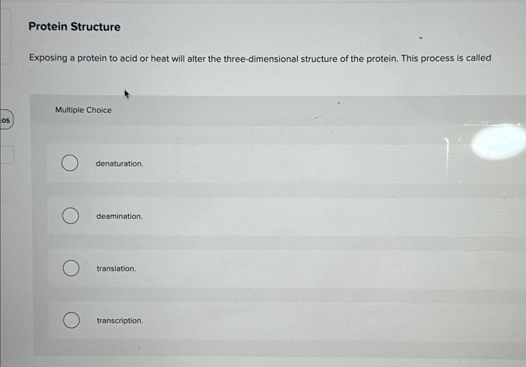 Solved Protein StructureExposing a protein to acid or heat | Chegg.com