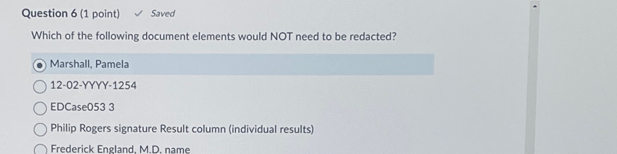 Solved Question 6 (1 ﻿point) ﻿SavedWhich of the following | Chegg.com