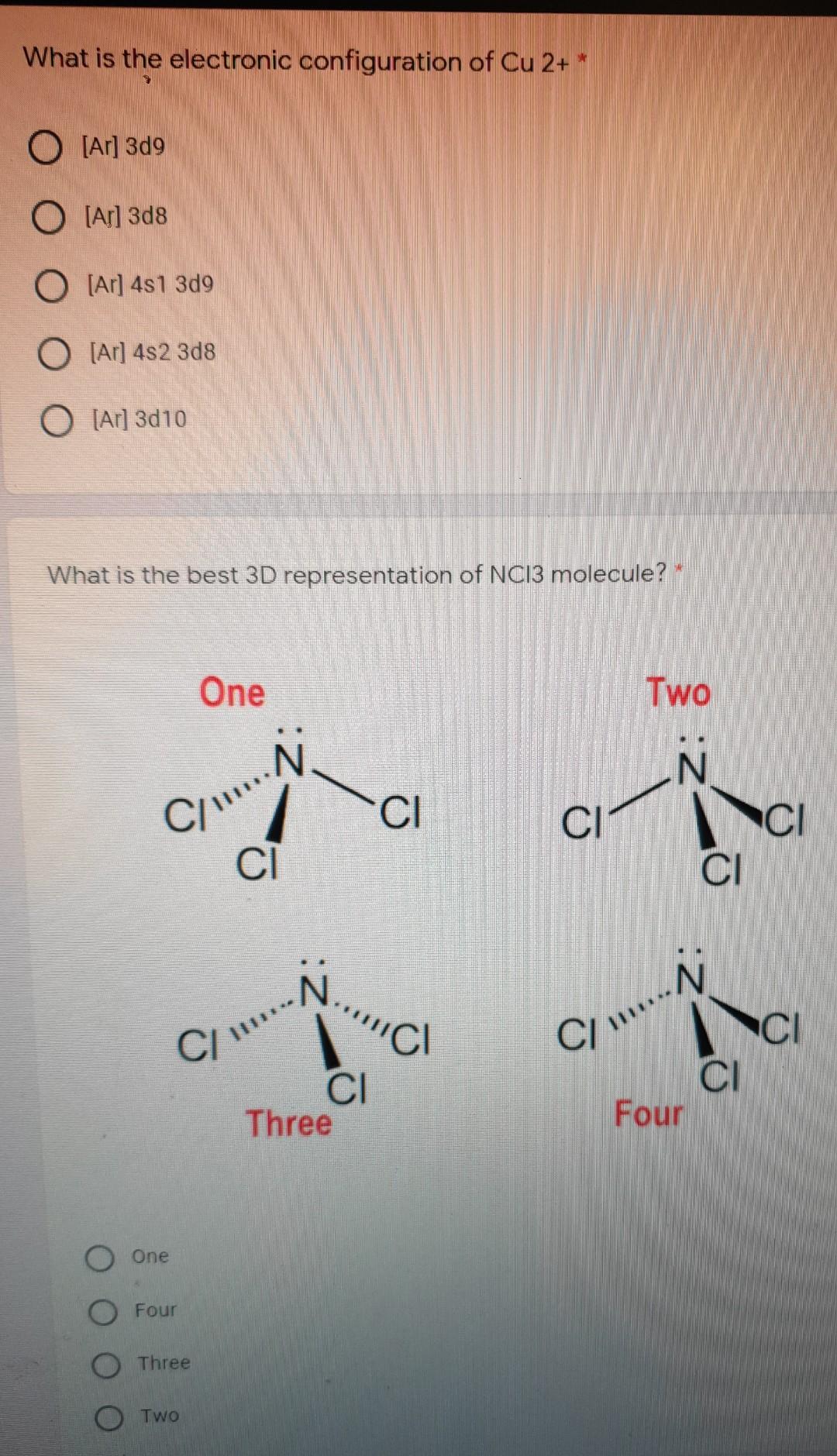Solved What is the electronic configuration of Cu 2+ O | Chegg.com