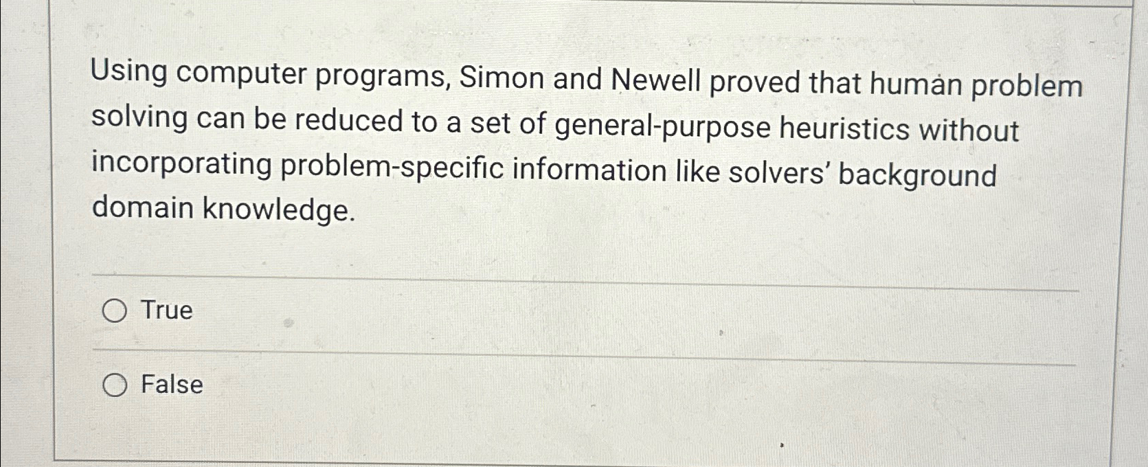 Solved Using computer programs, Simon and Newell proved that | Chegg.com