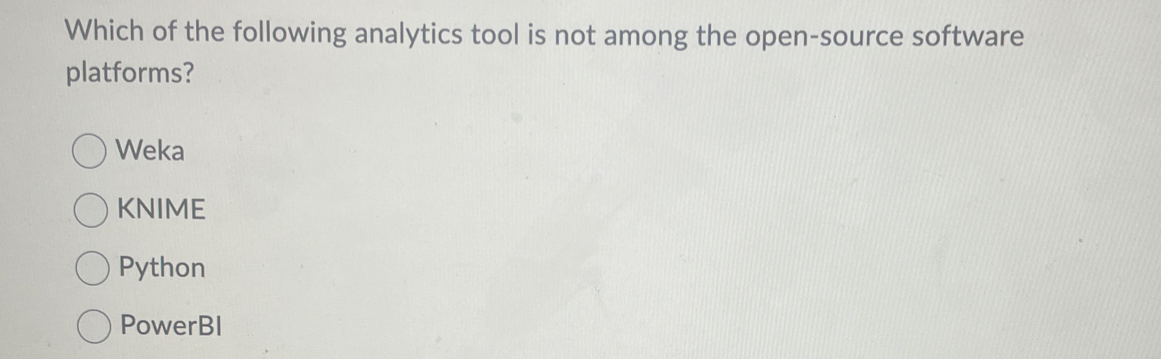 Solved Which of the following analytics tool is not among | Chegg.com