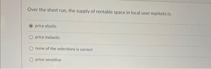 Solved Over the short run, the supply of rentable space in | Chegg.com