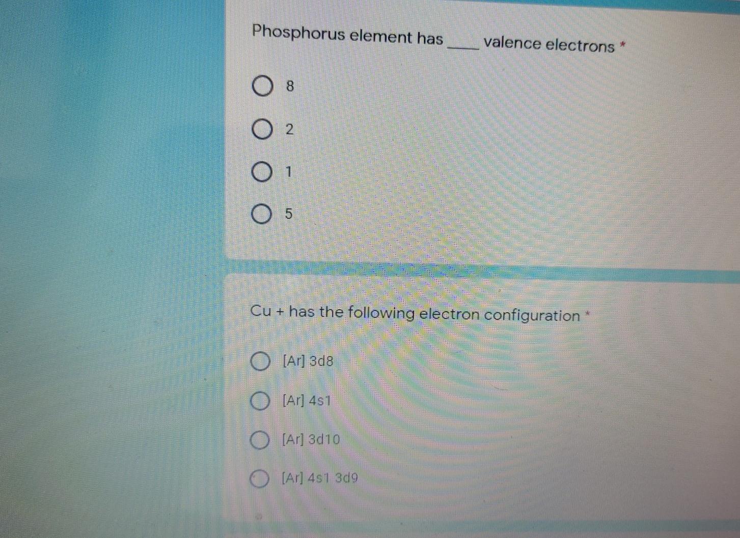 Solved Phosphorus element has valence electrons * 08 O2 O 5 | Chegg.com