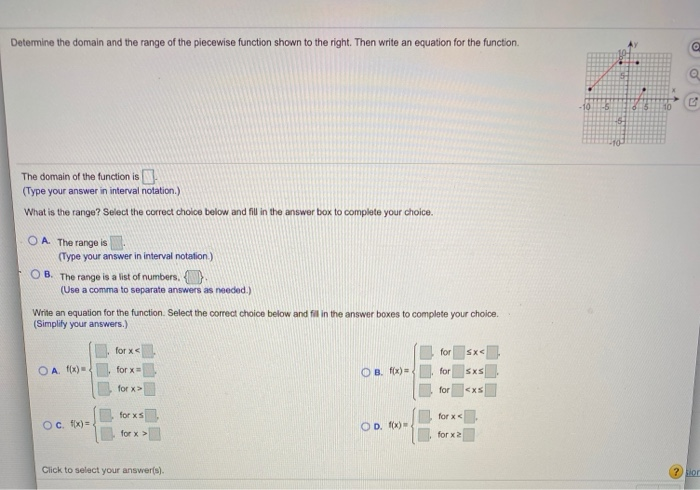 Solved Determine the domain and the range of the piecewise | Chegg.com