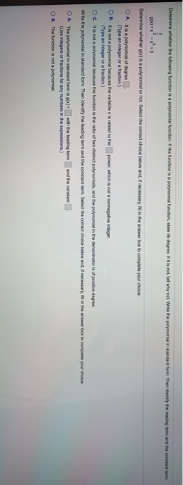 Solved Determine whether the following function is a | Chegg.com