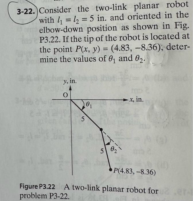 Solved 3-24. Consider a two-link planar robot with l1=l2=10 | Chegg.com