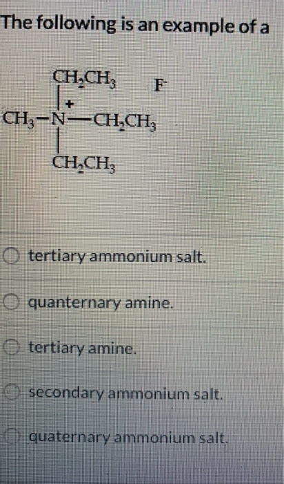 Solved The following is an example of a CH,CH; F CHE-N-CH.CH | Chegg.com