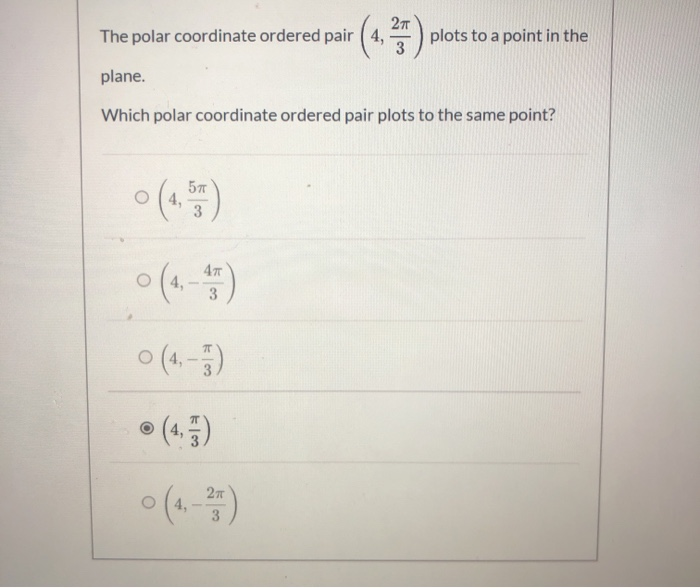 Solved plots to a point in the The polar coordinate ordered | Chegg.com