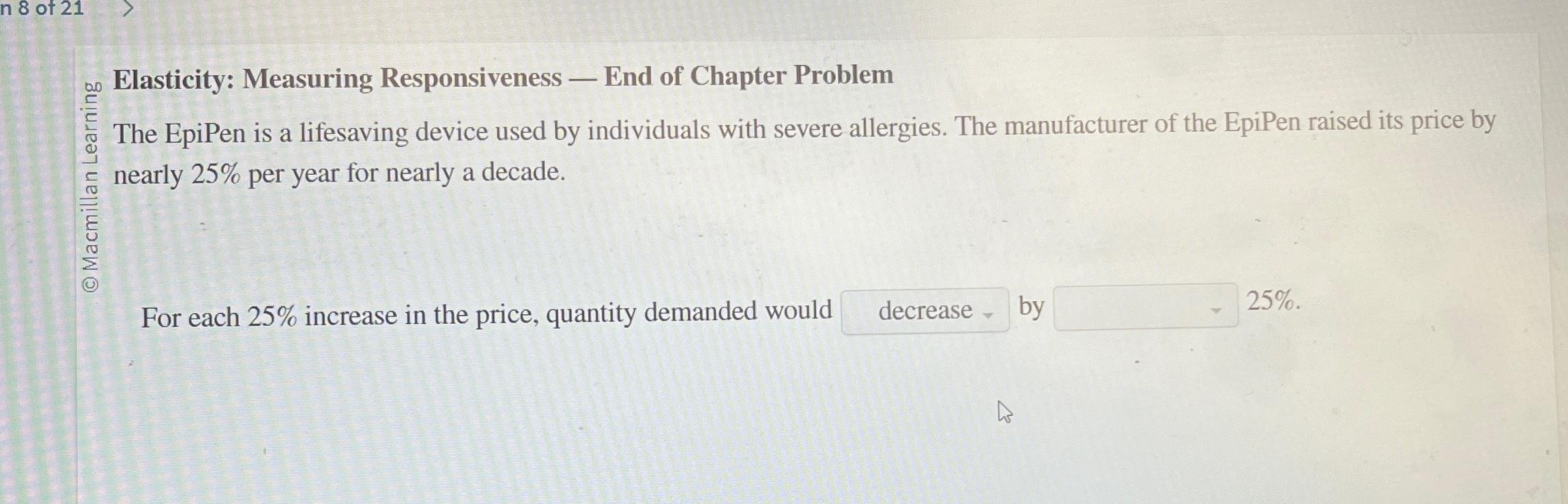 Solved Elasticity: Measuring Responsiveness — ﻿End of | Chegg.com