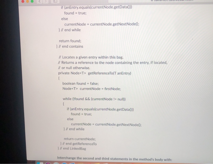 Solved Consider the definition of LinkedBag's add method | Chegg.com