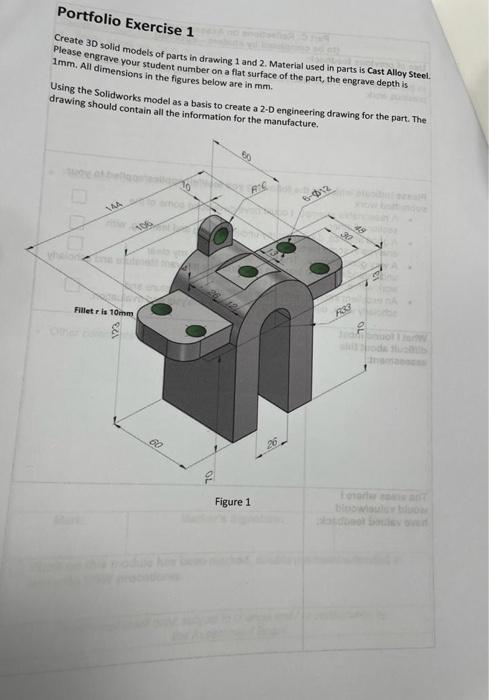 Solved Portfolio Exercise 1 Create 3D solid models of parts | Chegg.com