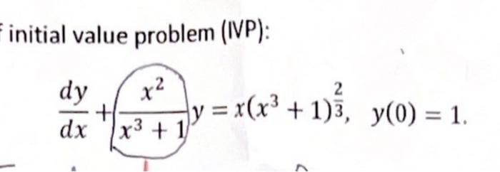 Solved initial value problem (IVP): | Chegg.com