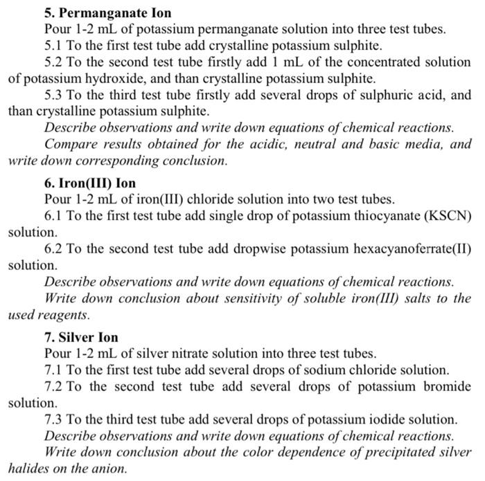 Solved LABORATORY EXERCISE No. 1 QUALITATIVE REACTIONS ON | Chegg.com