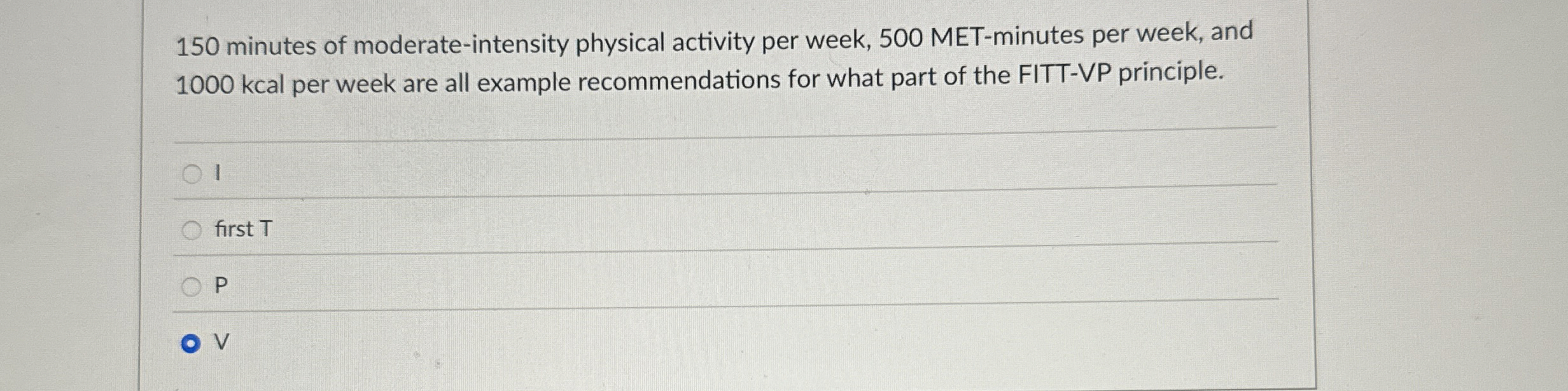 Solved 150 ﻿minutes of moderate-intensity physical activity | Chegg.com