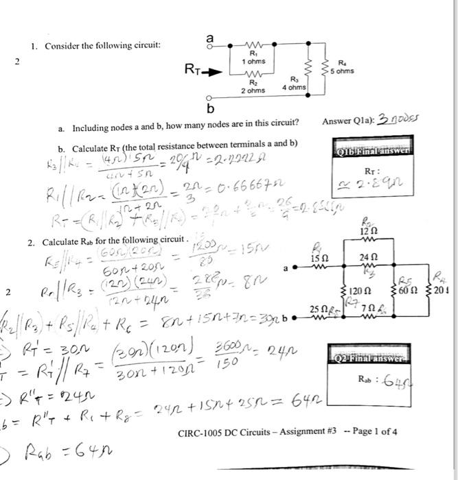 Solved 1. Consider the following circuit: a. Including nodes | Chegg.com