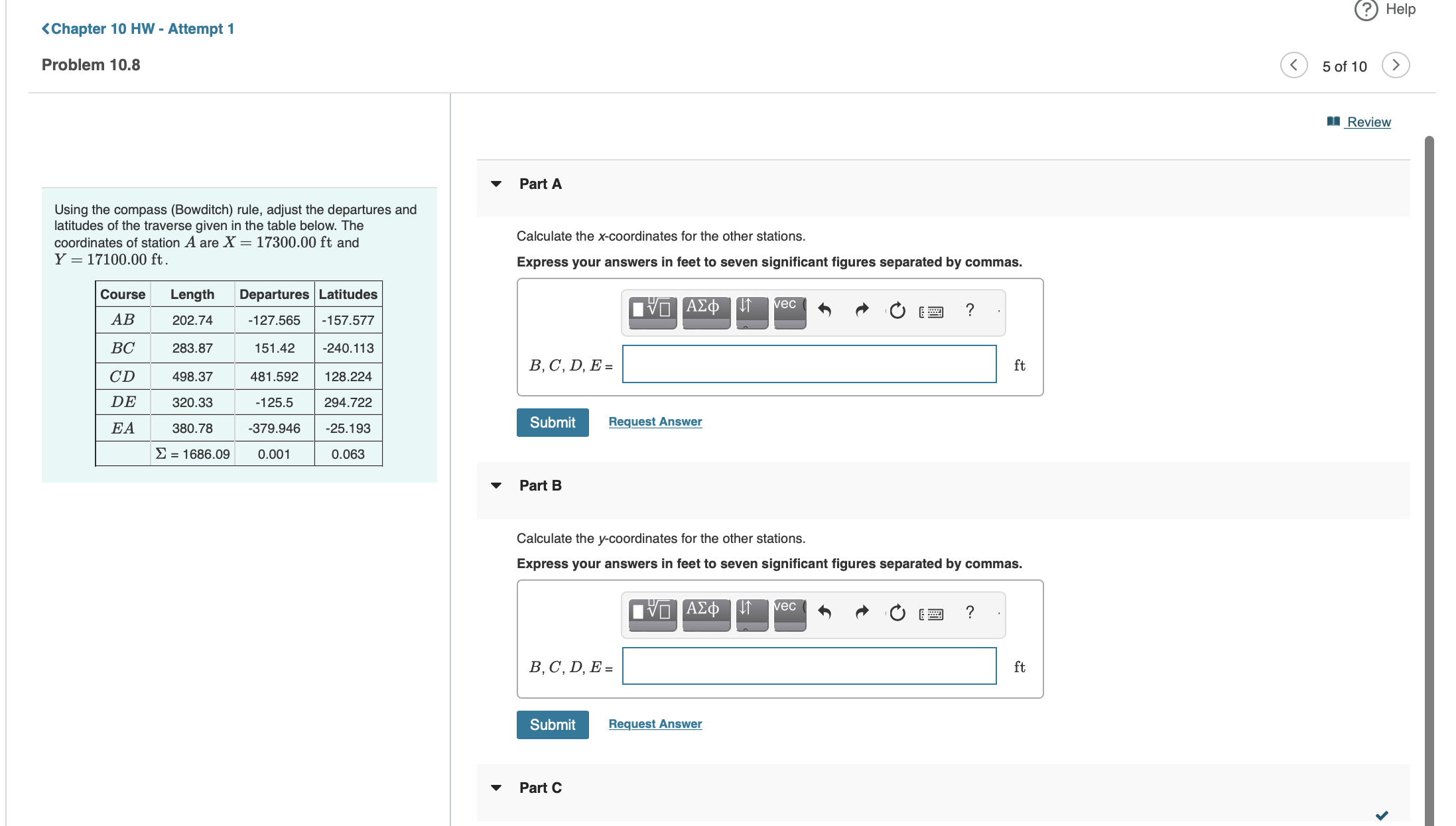Solved Using the compass (Bowditch) ﻿rule, adjust the | Chegg.com