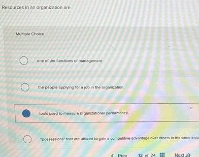 Solved Resources in an organization areMuitiple Choice.one | Chegg.com
