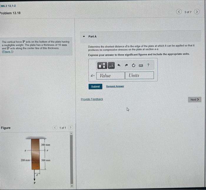 Solved M6.2 13.1-2 Problem 13.18 The vertical force P acts | Chegg.com