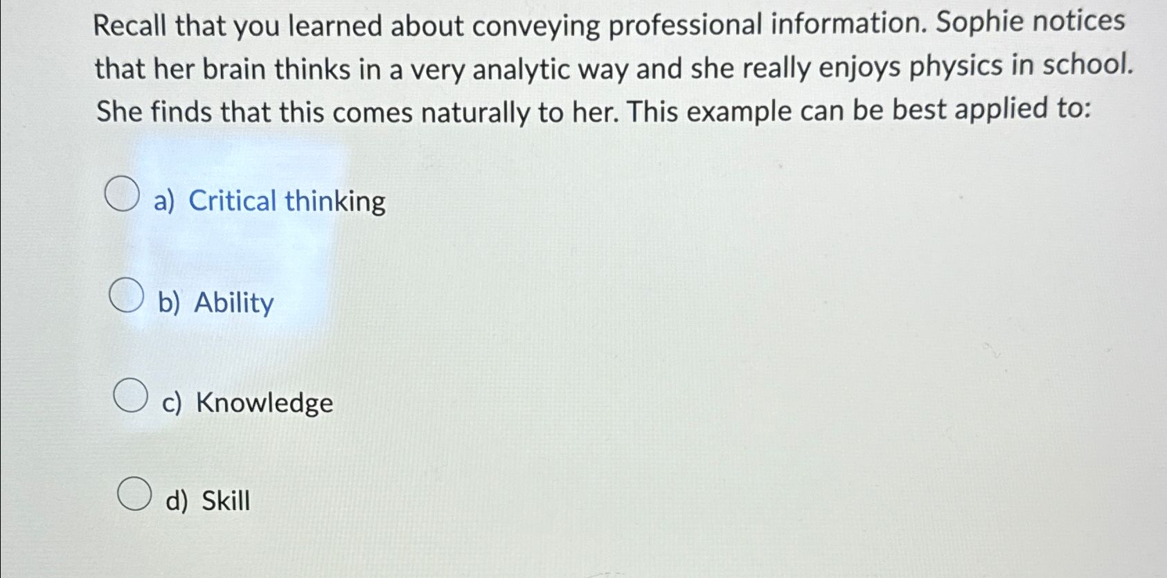 Solved Recall that you learned about conveying professional | Chegg.com
