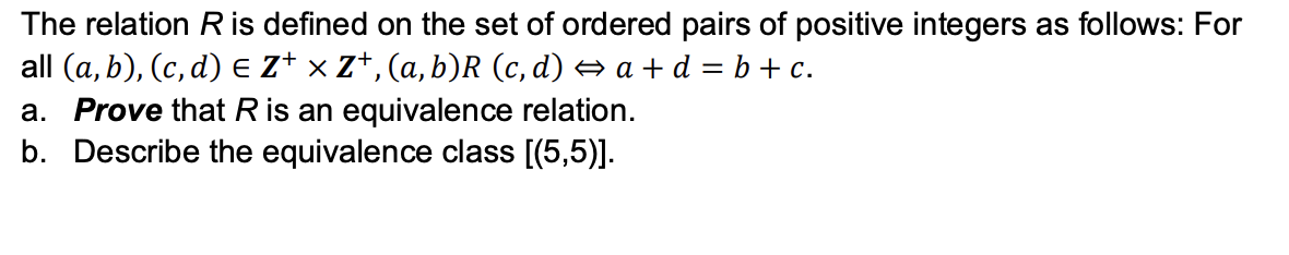 Solved The relation R ﻿is defined on the set of ordered | Chegg.com