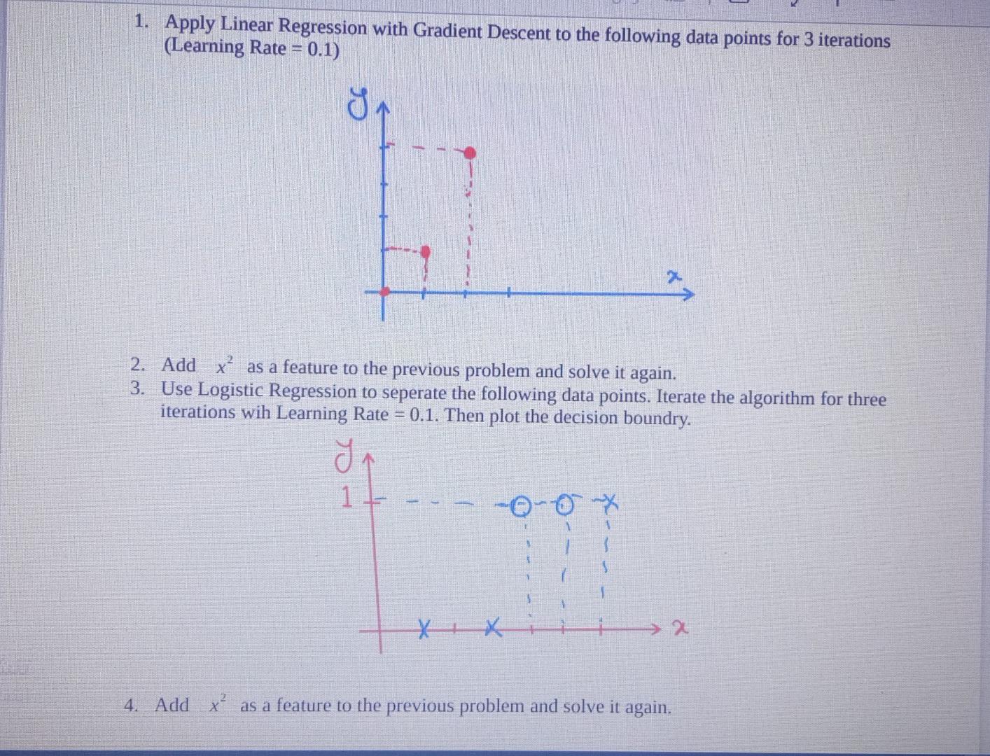 Solved 1. Apply Linear Regression with Gradient Descent to | Chegg.com