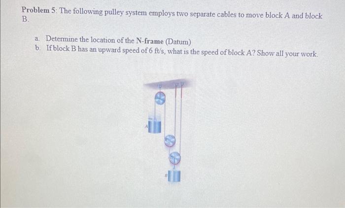 Solved Problem 5: The following pulley system employs two | Chegg.com