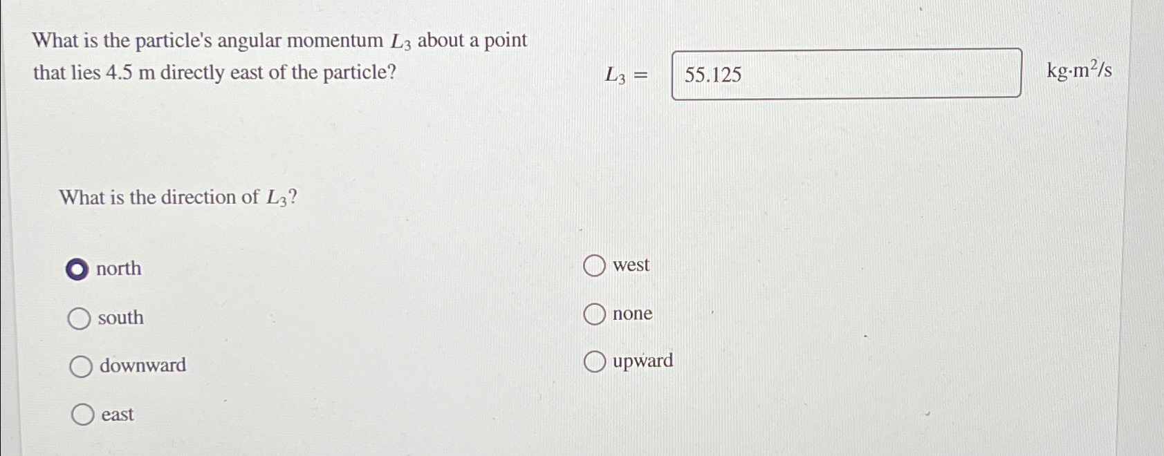 Solved What is the particle's angular momentum L3 ﻿about a | Chegg.com