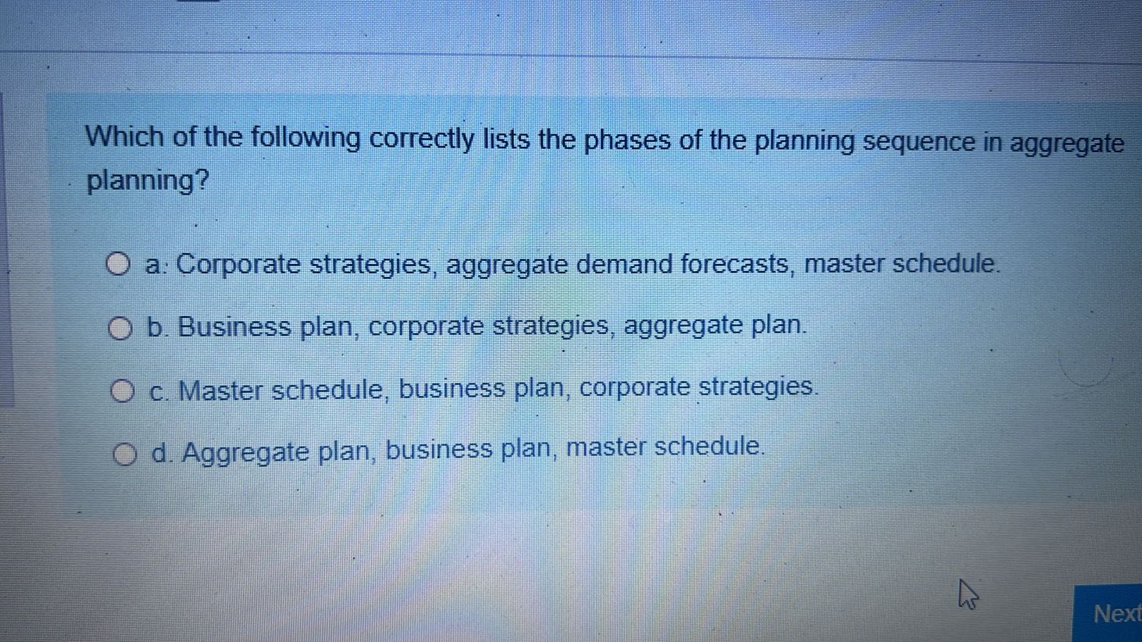 Solved Which of the following correctly lists the phases of | Chegg.com