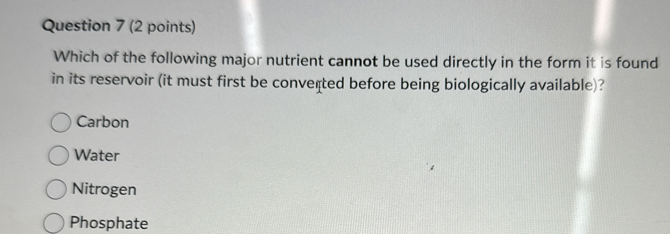 Solved Question 7 (2 ﻿points)Which of the following major | Chegg.com