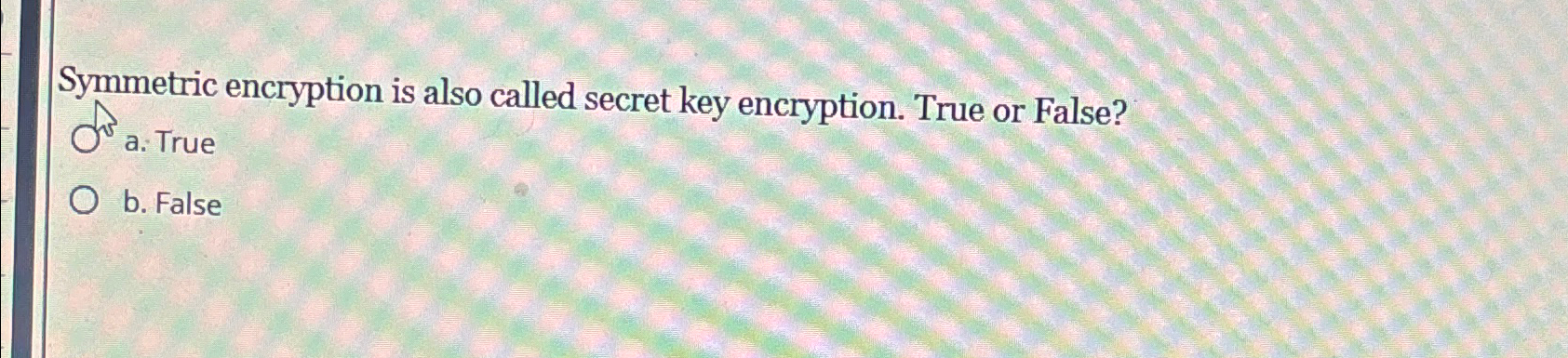 Solved Symmetric encryption is also called secret key | Chegg.com