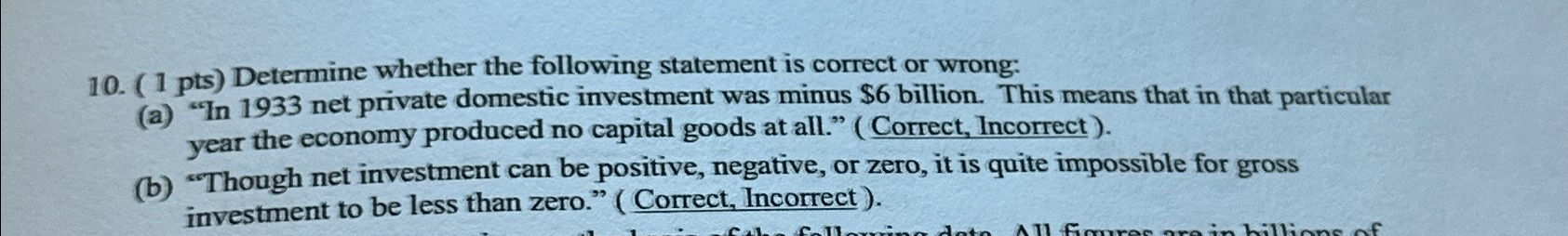 Solved ( 1 ﻿pts) ﻿Determine whether the following statement | Chegg.com