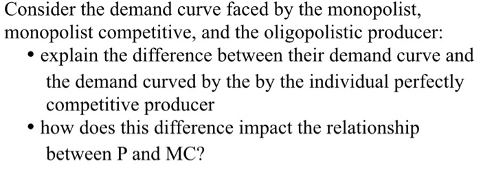 Solved Consider the demand curve faced by the monopolist, | Chegg.com