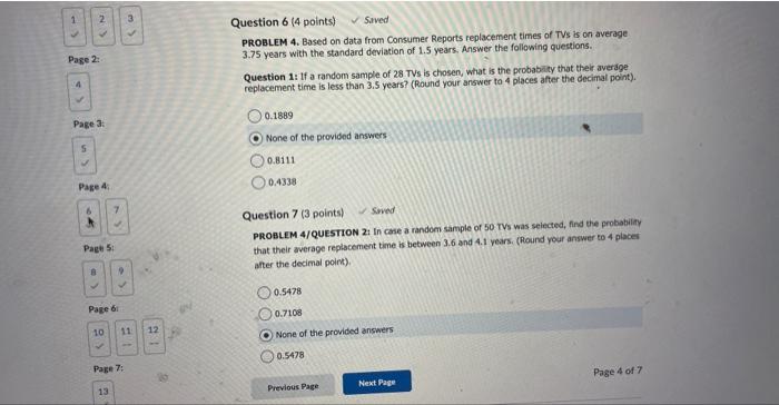 Solved Question 6 (4 points) Sived PROBLEM 4. Based on data | Chegg.com