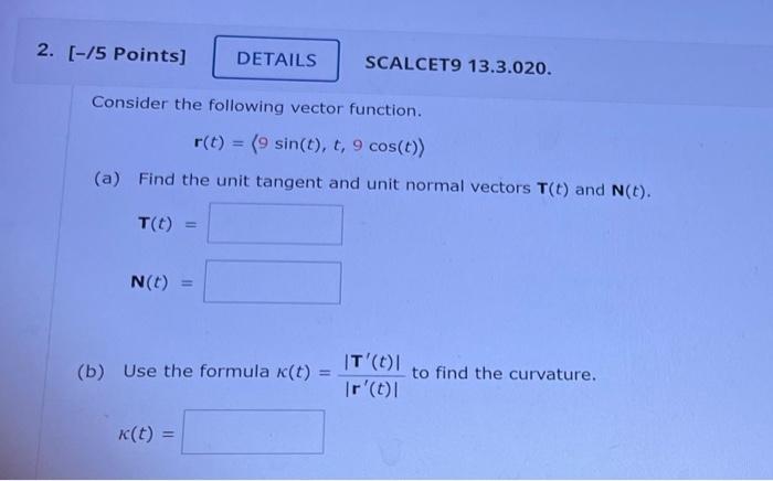 Solved Consider the following vector function. | Chegg.com