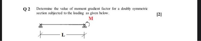 Solved Q2 Determine the value of moment gradient factor for | Chegg.com