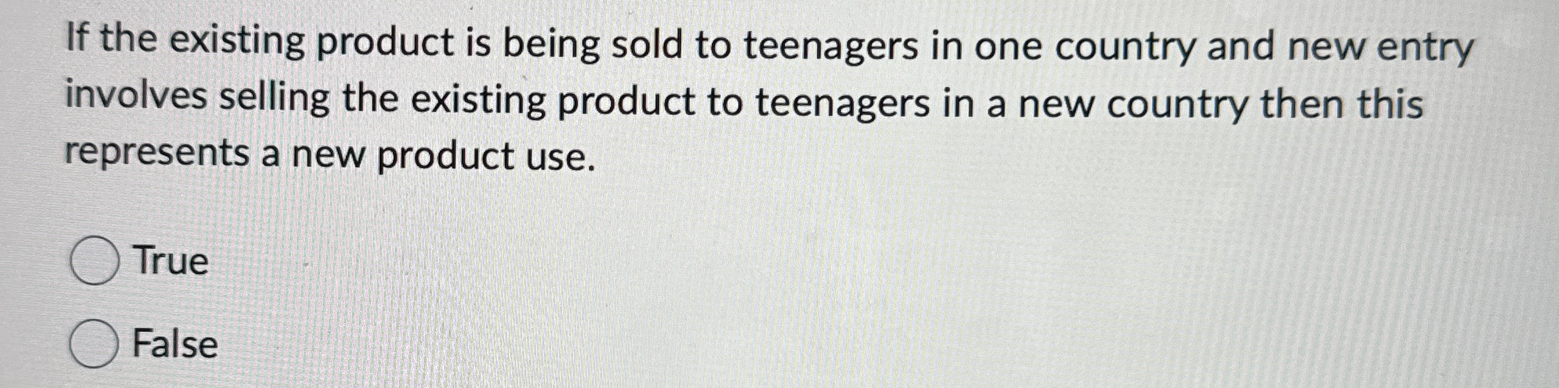 Solved If the existing product is being sold to teenagers in | Chegg.com