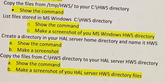 Solved please do it on command prompt follow the steps and | Chegg.com