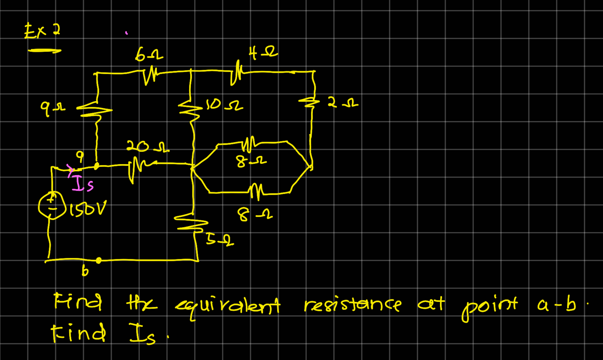 Solved helpEx 2Find the equivalent resistance at point a-b | Chegg.com