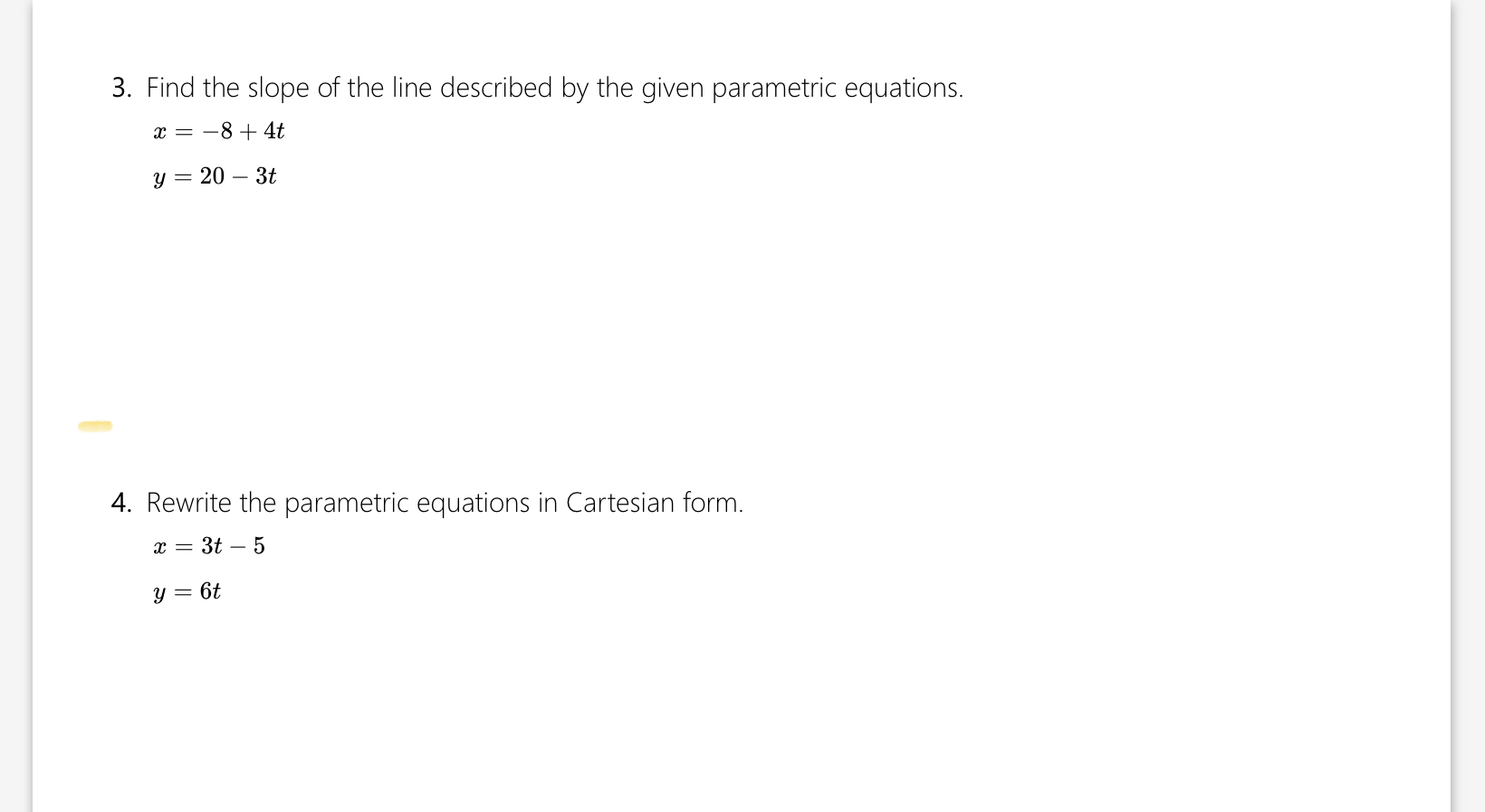 Solved 1. ﻿Find the slope of the line described by the given | Chegg.com